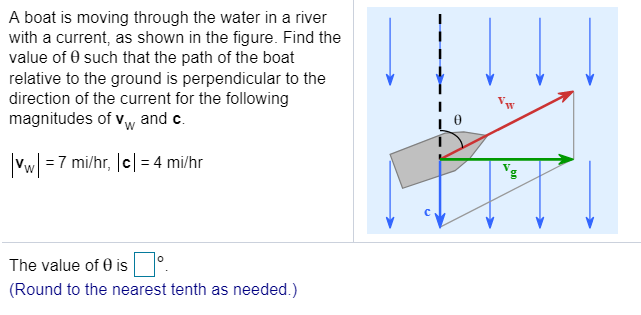 Solved A boat is moving through the water in a river with a | Chegg.com