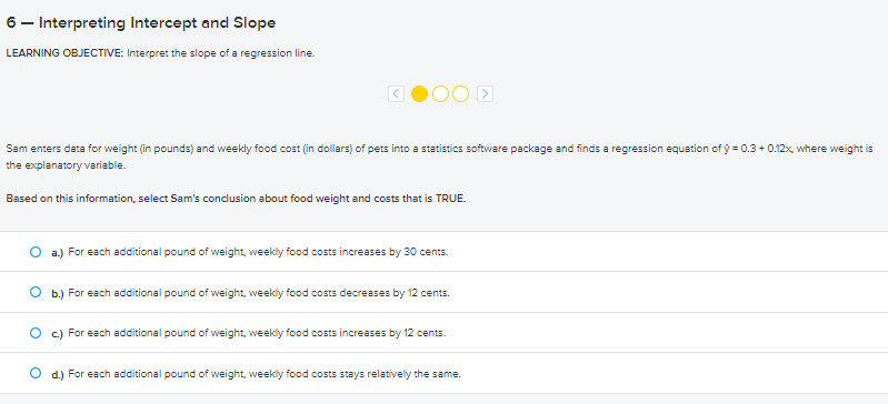 Solved 6 Interpreting Intercept And Slope Learning 