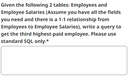 Solved Given the following 2 tables: Employees and Employee | Chegg.com