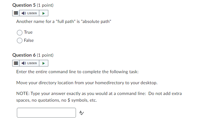 Solved Another name for a "full path" is "absolute path" | Chegg.com