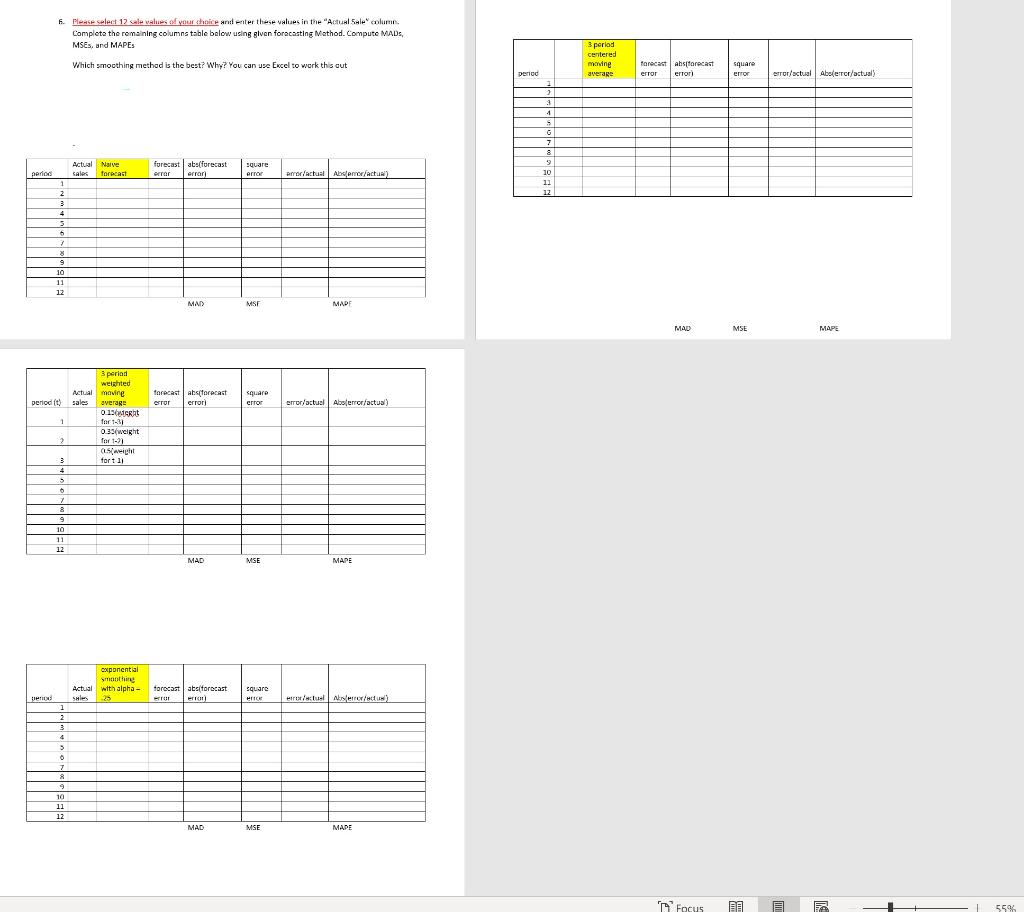 Complete tho remaining columns table bolow using | Chegg.com