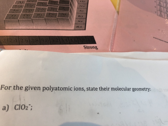 Solved For the given polyatomic ions, state their molecular | Chegg.com