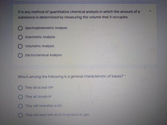 Solved It is any method of quantitative chemical analysis in | Chegg.com