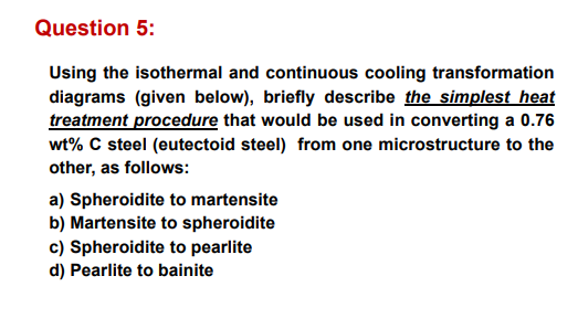 Solved Using the isothermal and continuous cooling | Chegg.com