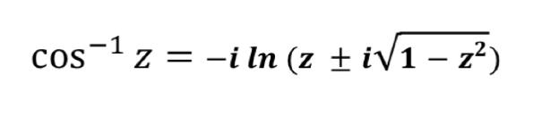 Solved cos−1z=−iln(z±i1−z2) | Chegg.com