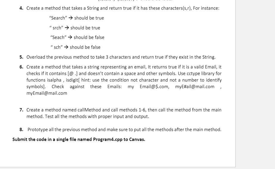 Solved Program4 Methods Dr. Albuhamood The purpose of this | Chegg.com