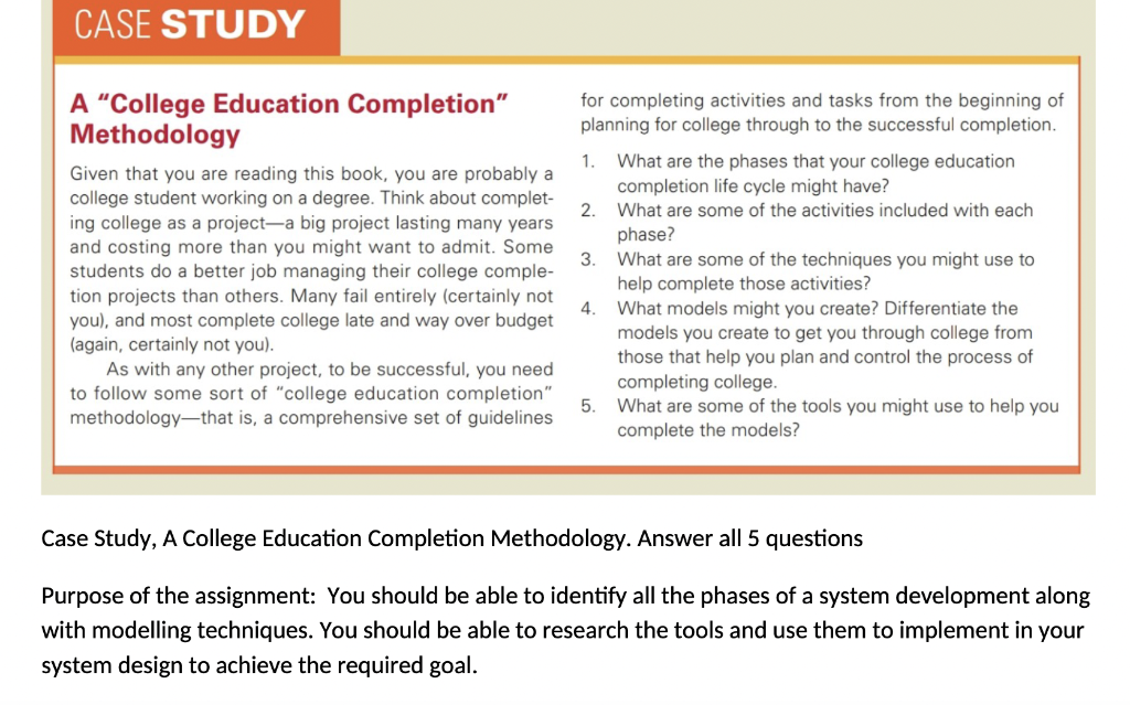 Solved A "College Education Completion" for completing | Chegg.com