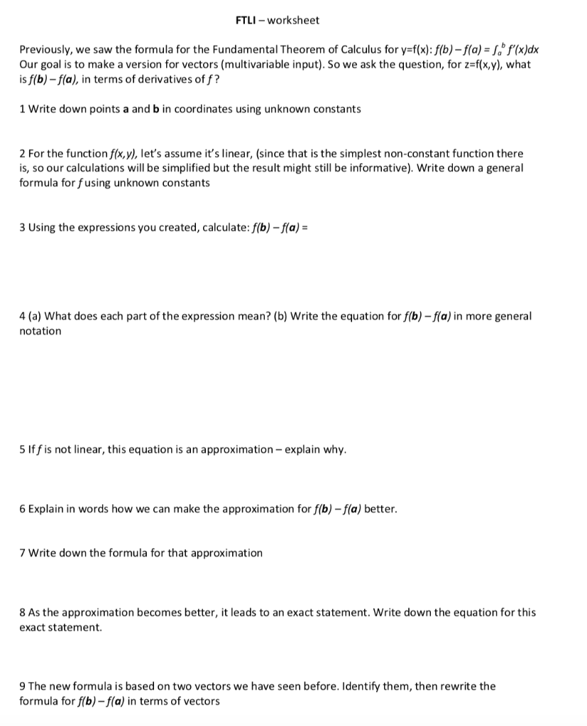 Solved FTLI - worksheet Previously, we saw the formula for | Chegg.com