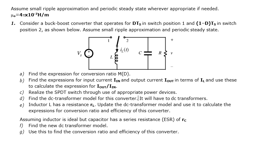 Solved Assume small ripple approximation and periodic steady | Chegg.com