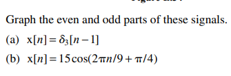 Solved Graph the even and odd parts of these signals. (a) | Chegg.com