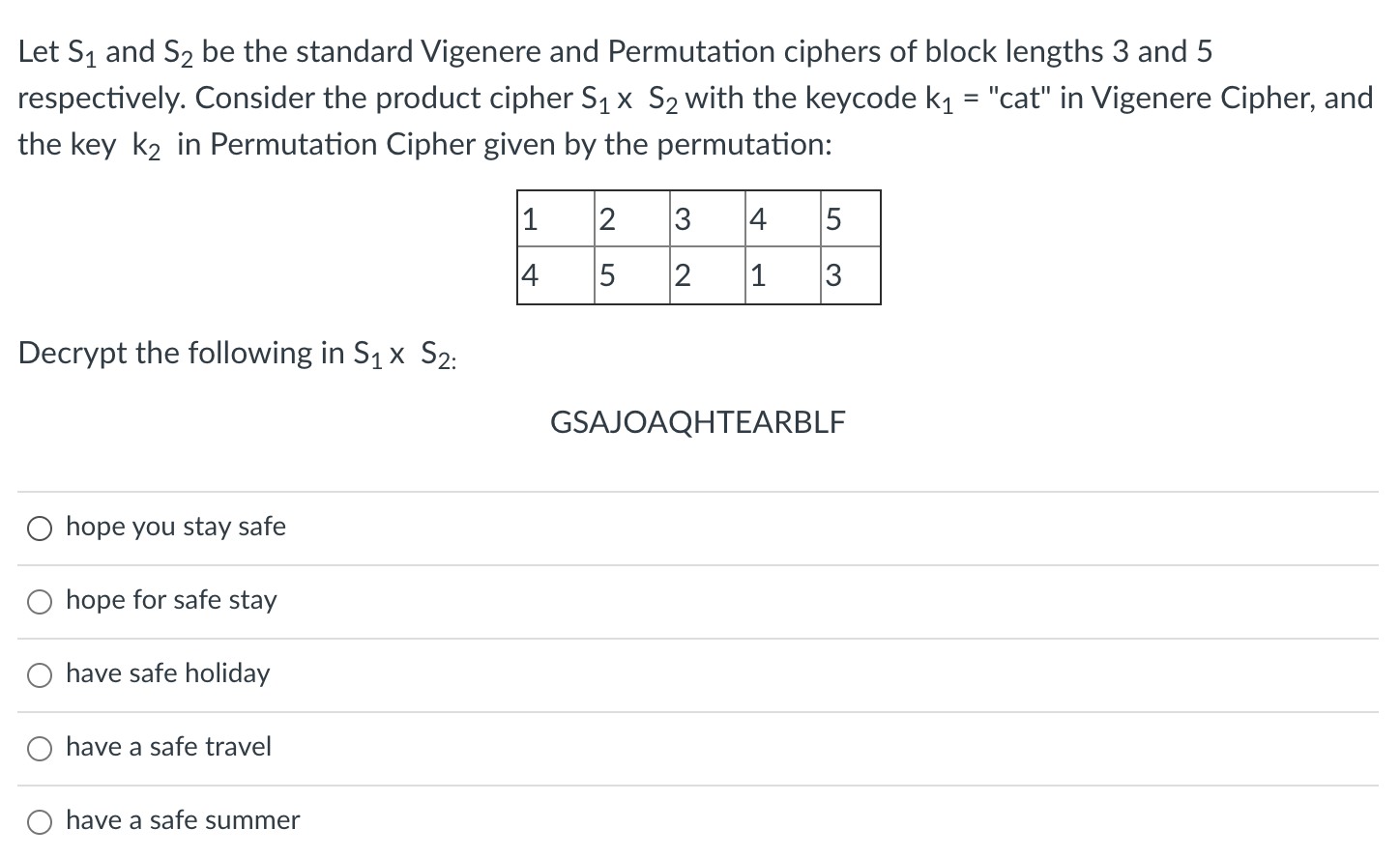Solved Decrypt the following ciphertext obtained from the | Chegg.com