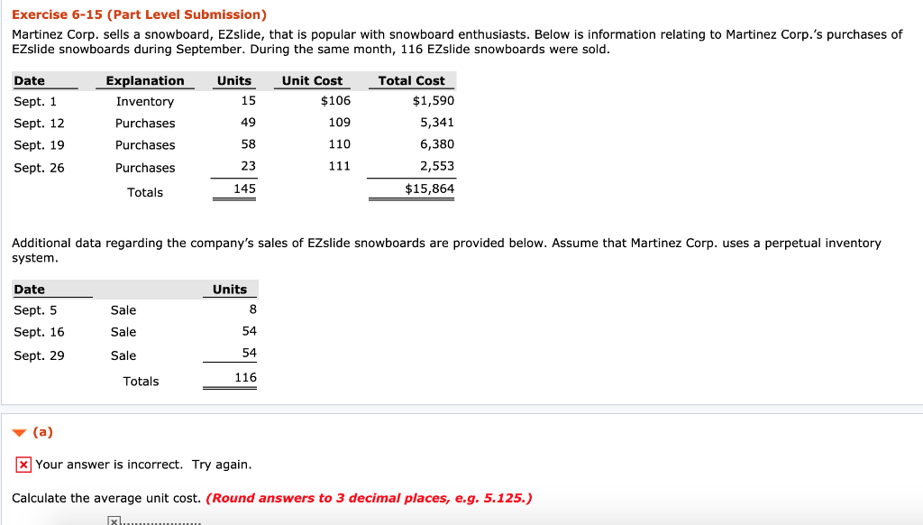 Solved Exercise 6-15 (Part Level Submission) Martinez Corp. | Chegg.com