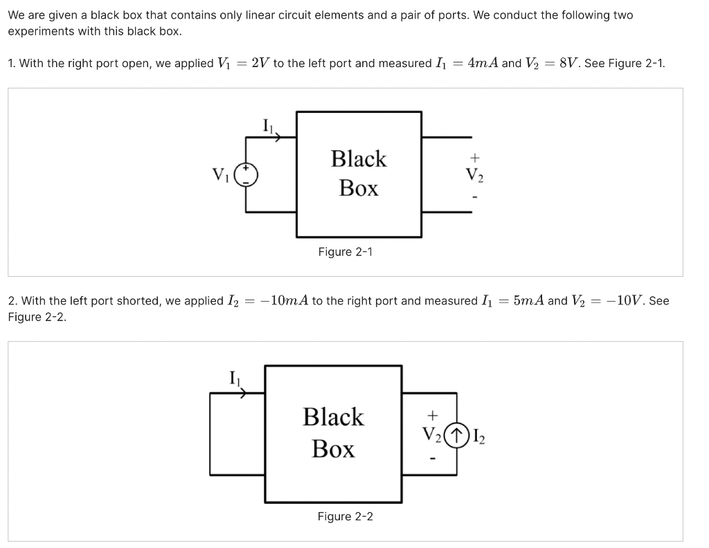 Solved We are given a black box that contains only linear | Chegg.com Solved We are given a black box that contains only linear | Chegg.com