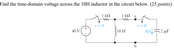 Solved Find the time-domain voltage across the 10H inductor | Chegg.com