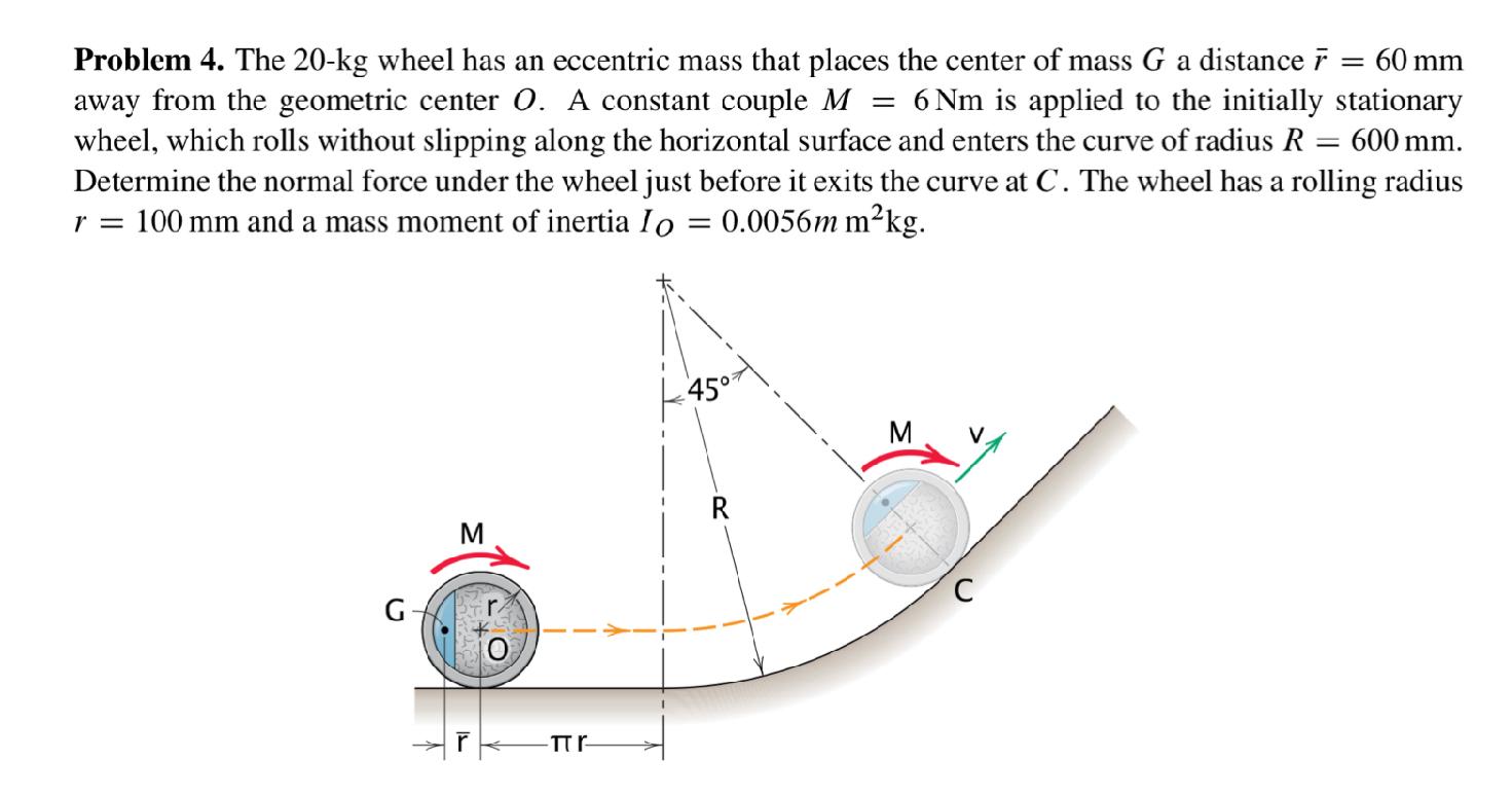 Solved Problem 4. The 20-kg wheel has an eccentric mass that | Chegg.com
