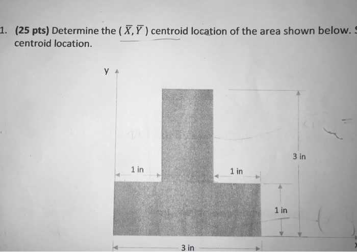 Solved 1. (25 pts) Determine the (X, Y ) centroid location | Chegg.com