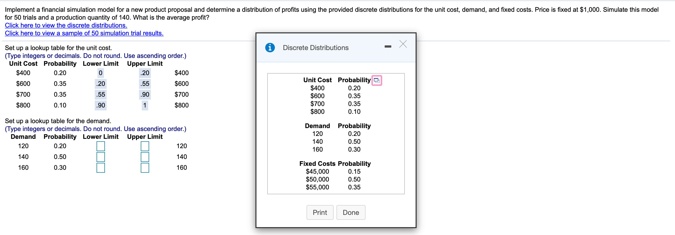 Solved .90 Implement a financial simulation model for a new | Chegg.com