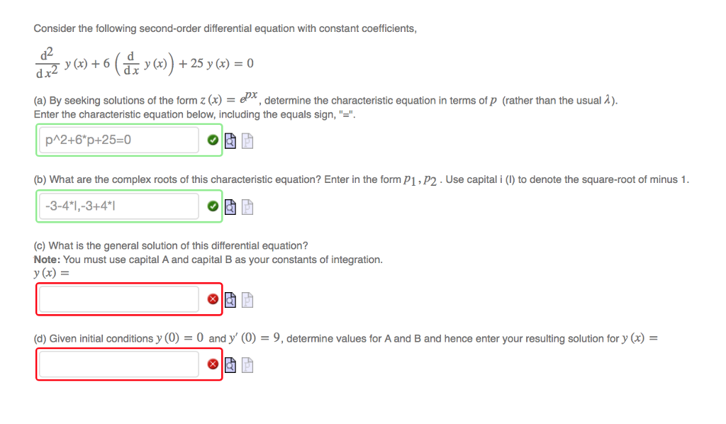 Solved Consider the following second-order differential | Chegg.com