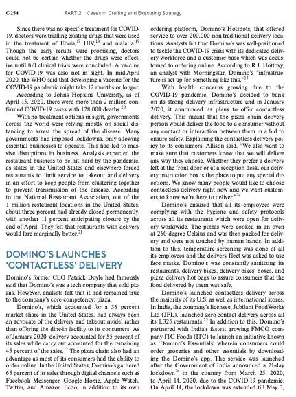 Solved Domino's Pizza: Business Continuity Strategy during | Chegg.com