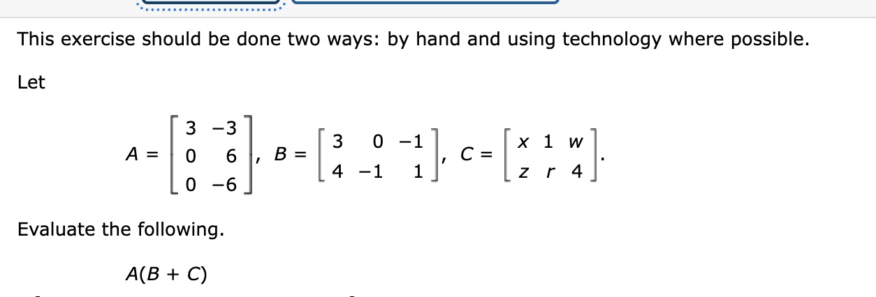 Solved This exercise should be done two ways: by hand and | Chegg.com