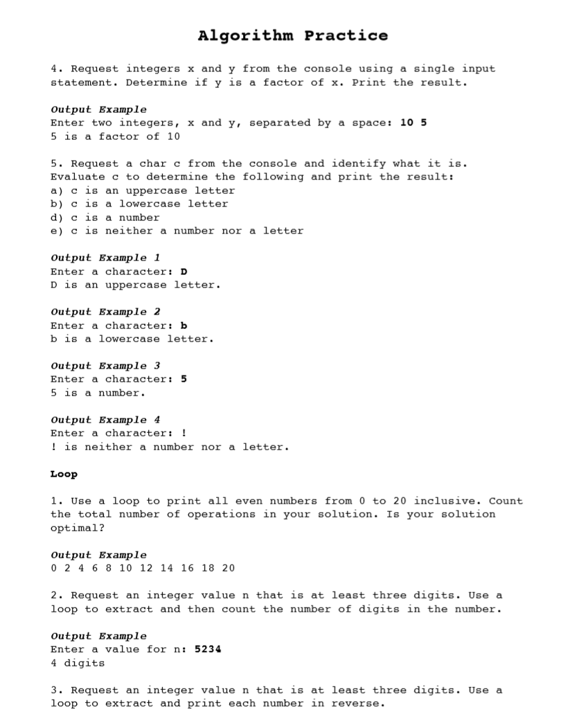 Solved Algorithm Practice 4. Request integers x and y from | Chegg.com