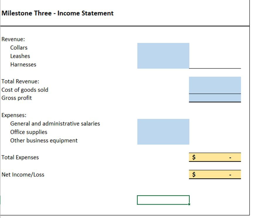 Solved Milectone Three - Statement of Coct af Gonde | Chegg.com