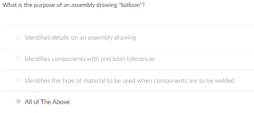 Solved What is the purpose of an assembly drawing "balloon"? | Chegg.com