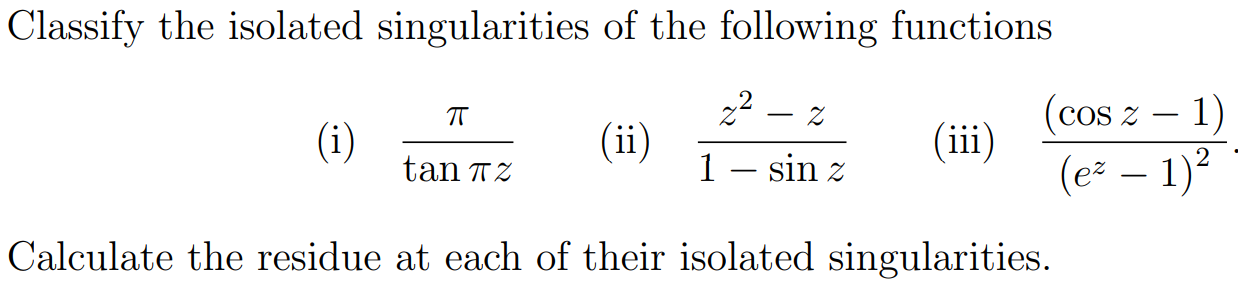Solved Classify The Isolated Singularities Of The Following 