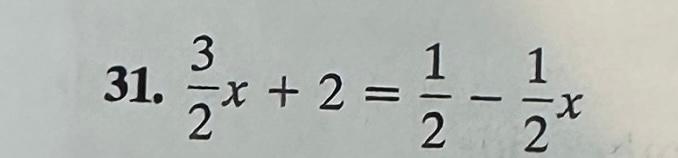 Solved 31. 23x+2=21−21x | Chegg.com