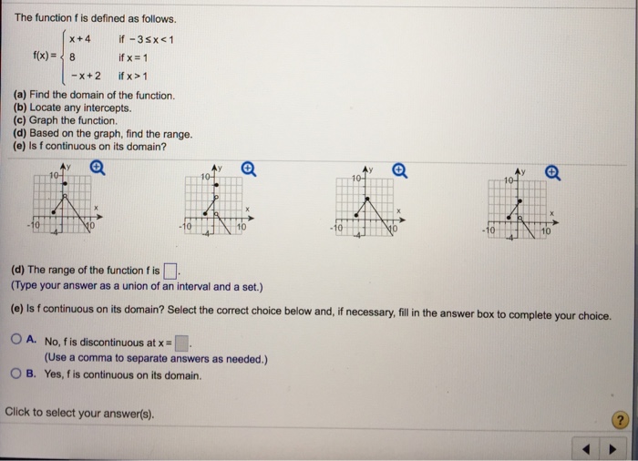 Solved The function f is defined as follows. f(x)=く8 if x 1 | Chegg.com