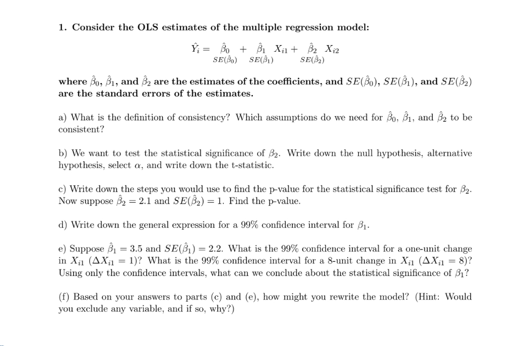 Solved See image below for questions. 1. Consider the | Chegg.com