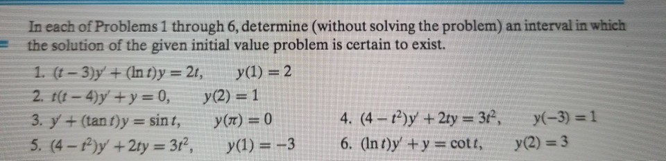 Solved In Each Of Problems 1 Through 6 Determine Without 