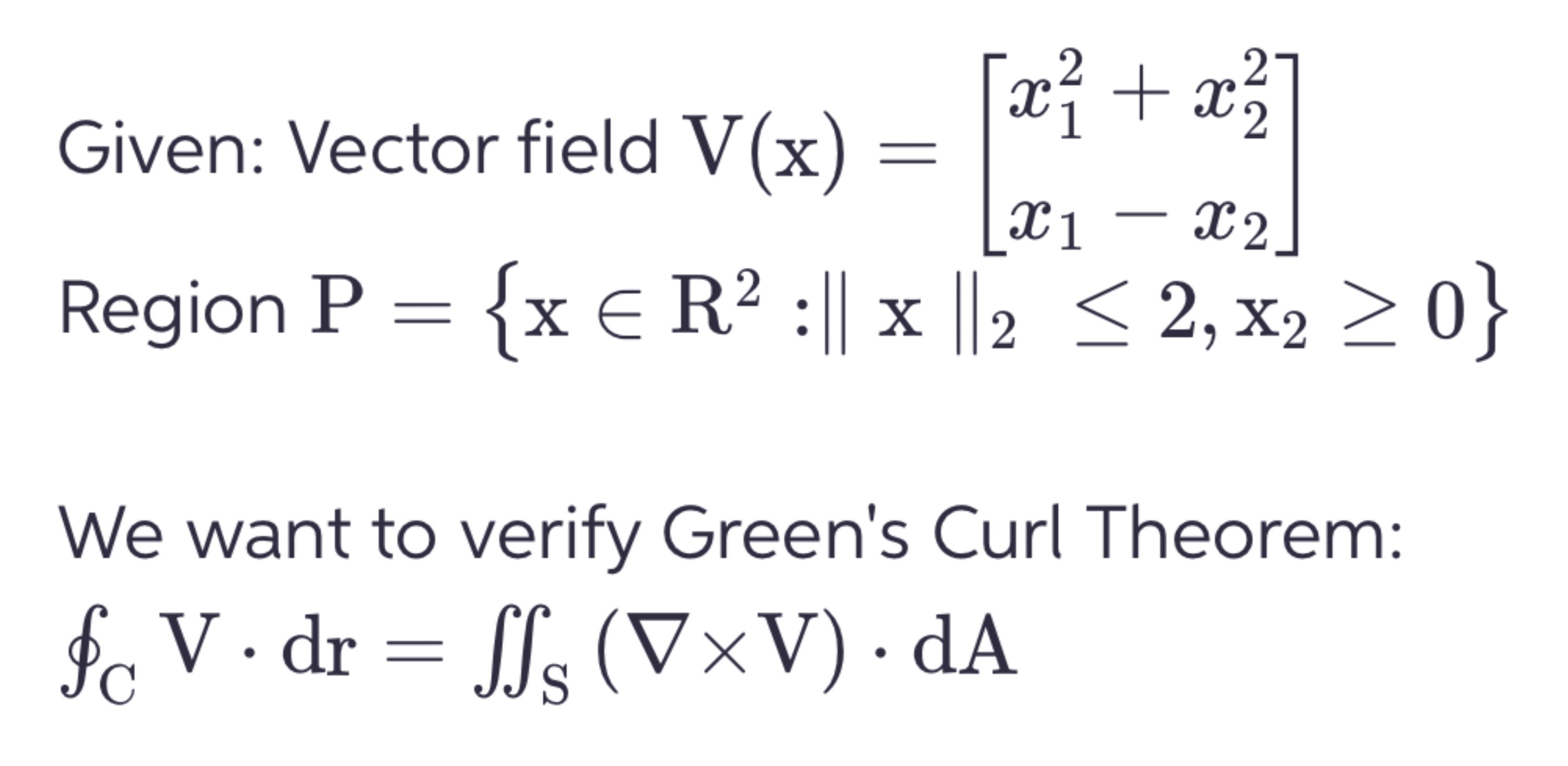 Solved Given: Vector field V(x)=[x12+x22x1-x2]Region | Chegg.com