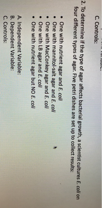 Solved Exercise 3: Experimental Variables Determine the | Chegg.com