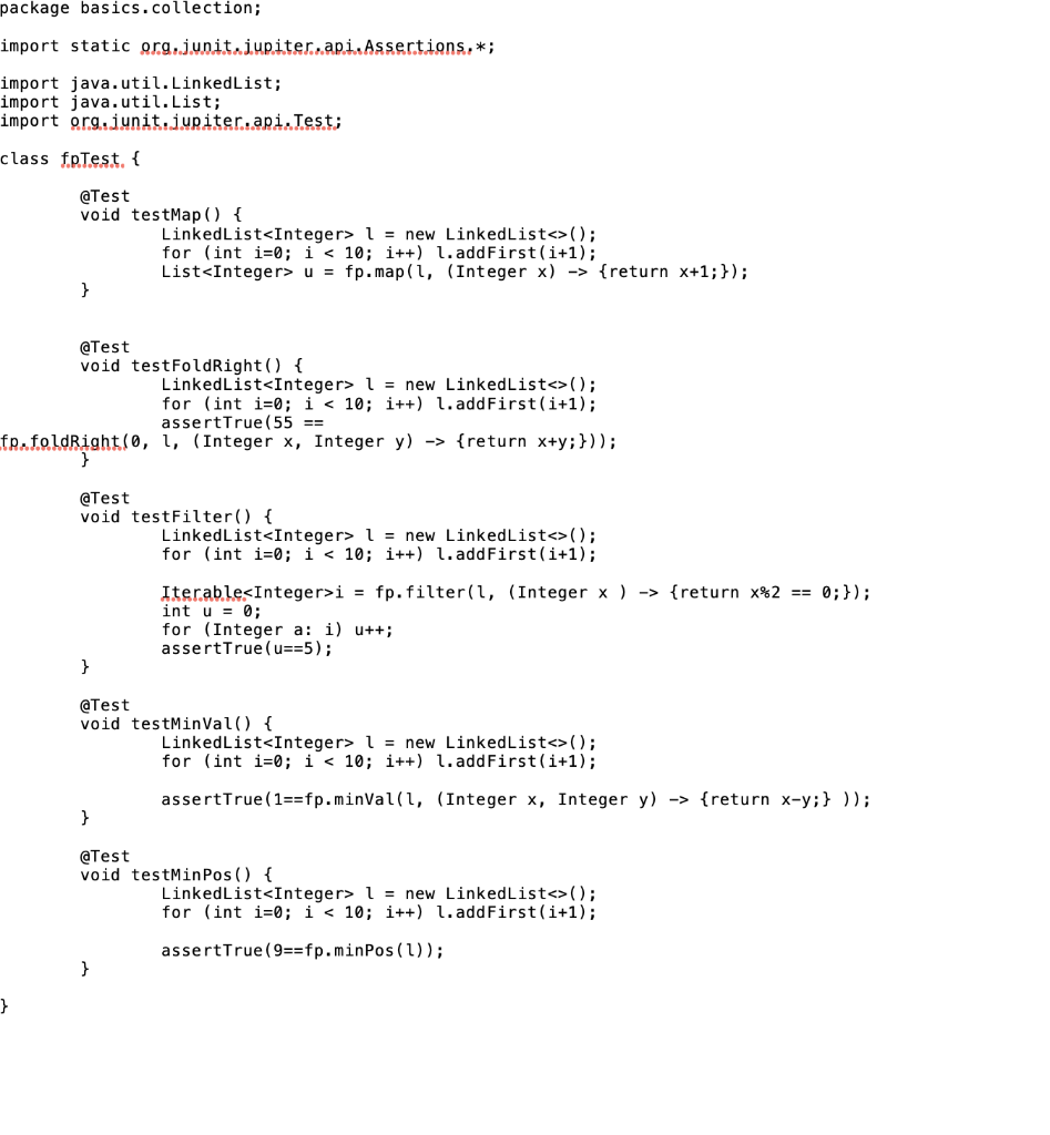 Finish the code in attached Java file. Make each of | Chegg.com