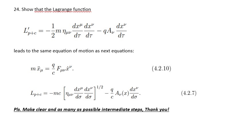 Solved Question about Lagrange function is in a picture. | Chegg.com