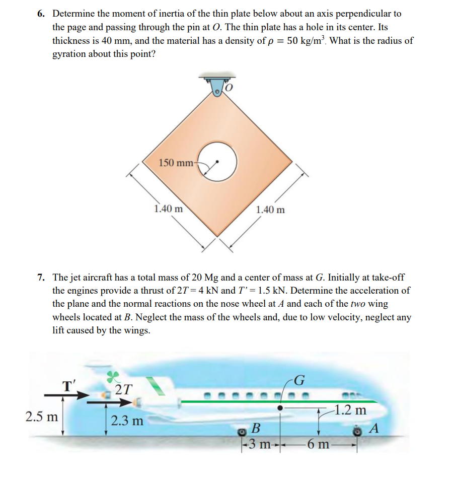 Solved 6. Determine the moment of inertia of the thin plate | Chegg.com