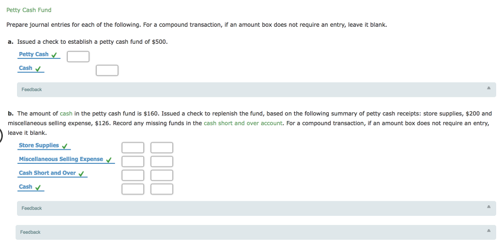 Solved Petty Cash Fund Prepare journal entries for each of | Chegg.com