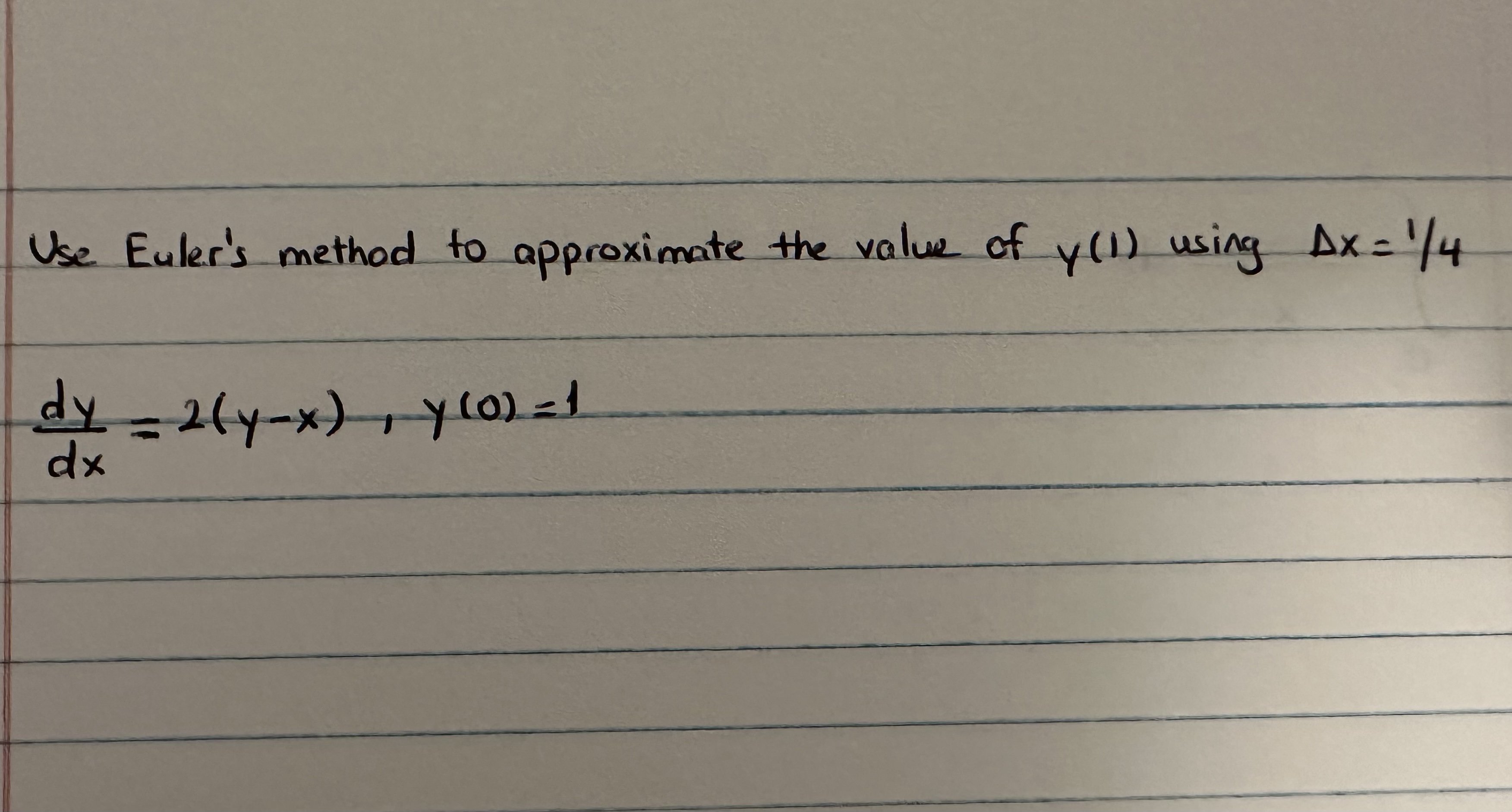 Solved Use Euler's method to approximate the value of y(1) | Chegg.com