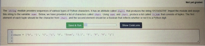 Solved Not yet graded The string module provides sequences | Chegg.com