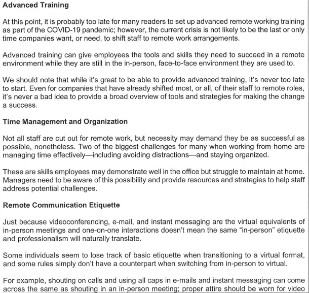 Solved Training Employees to Effectively Work from Home By | Chegg.com