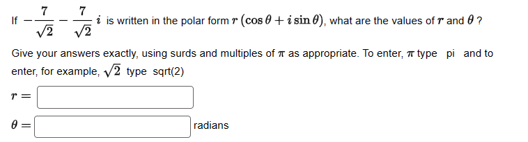 If −27−27i is written in the polar form | Chegg.com