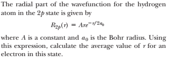Solved The radial part of the wavefunction for the hydrogen | Chegg.com