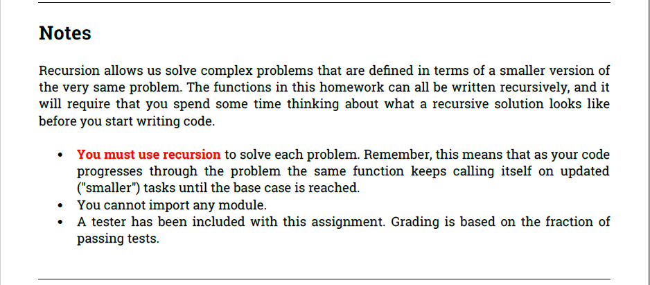 Notes Recursion allows us solve complex problems that | Chegg.com