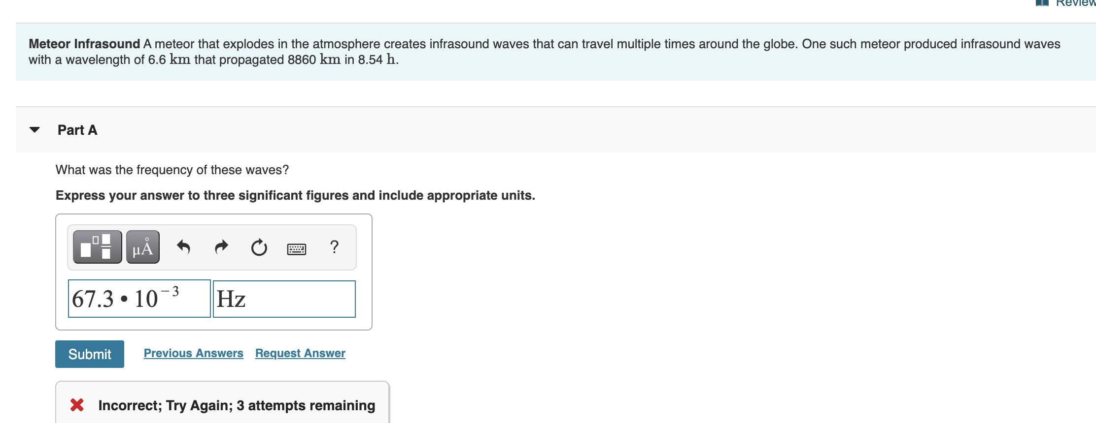 Solved Review Meteor Infrasound A meteor that explodes in | Chegg.com