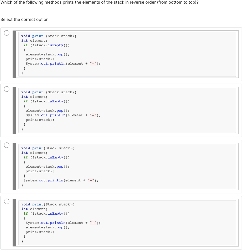 Solved In a stack with unknown initial state (we do not know | Chegg.com