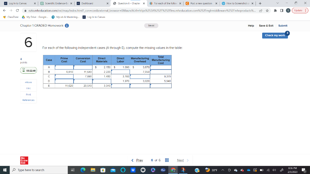 Solved For each of the following independent cases (A | Chegg.com