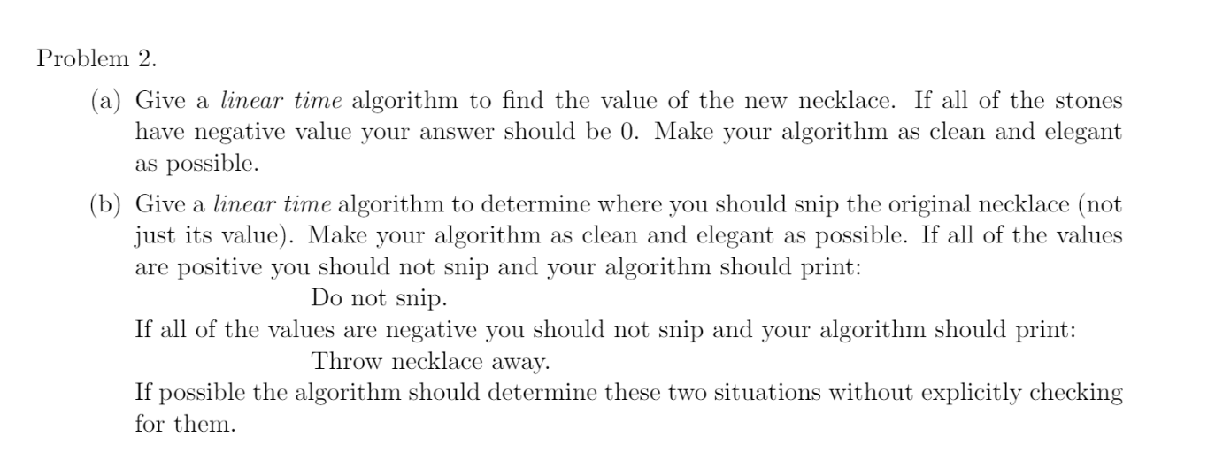 Problem 2 A Give A Linear Time Algorithm To Find 0165