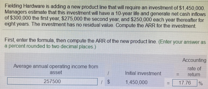 Solved Fielding Hardware is adding a new product line that | Chegg.com