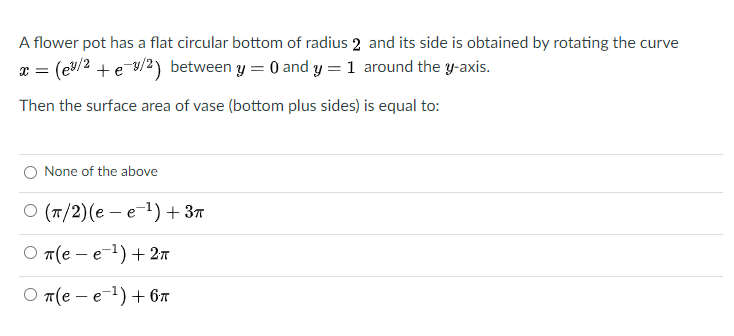 Solved A flower pot has a flat circular bottom of radius 2 | Chegg.com